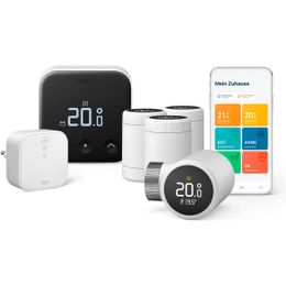 tado Heizkörperthermostat "4x Heizkörper-Thermostat X + Bridge X + Sensor X", weiß, 4, Heizkörperthermostate