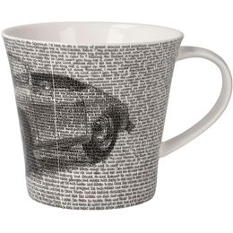 Tasse Goebel "Coffee-/Tea Mug Saxa - Porsche 356 Black", bunt, B:10,5cm H:9,5cm, Porzellan, Trinkgefäße, Tasse