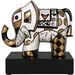 Sammelfigur Goebel "Figur Romero Britto - Golden Great India 2", goldfarben, B:12cm H:22cm T:22,5cm, Porzellan, Dekofiguren