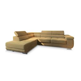 MASSENO Ecksofa mit Schlaffunktion Apiro gelb Ma&szlig;e (cm): B: 277 H: 90 Sofas > Sofas nach Material > Stoffsofas &raquo; Sofa DE