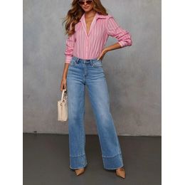 Milan Kiss Bluse in Pink/ Wei&szlig; - 67% | Gr&ouml;&szlig;e L | Damen-blusen