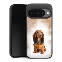 DeinDesign Google Pixel 10 Pro Handy Premium Silikon H&uuml;lle Handyh&uuml;lle schwarz Case Pet Dachshund Dog Silikon Premium Case