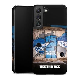DeinDesign Galaxy S22 Handy Premium Case Smartphone Handyh&uuml;lle Schutzh&uuml;lle gl&auml;nzend Hertha Bsc Wall Official Licensed Product Premium Case