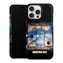 DeinDesign iPhone 15 Pro Max Handy Premium Case Smartphone Handyh&uuml;lle Schutzh&uuml;lle gl&auml;nzend Hertha Bsc Wall Official Licensed Product Premium Case