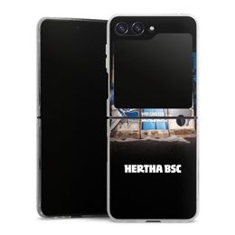 DeinDesign Galaxy Z Flip 5 Handy Hard Case Schutzh&uuml;lle transparent Smartphone Handy H&uuml;lle Wall Hertha Bsc Official Licensed Product Hard Case