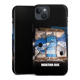 DeinDesign iPhone 14 Plus Handy Premium Case Smartphone Handyh&uuml;lle Schutzh&uuml;lle gl&auml;nzend Hertha Bsc Wall Official Licensed Product Premium Case