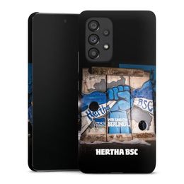DeinDesign Galaxy A53 5G Handy Premium Case Smartphone Handyh&uuml;lle Schutzh&uuml;lle gl&auml;nzend Wall Hertha Bsc Official Licensed Product Premium Case