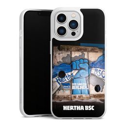 DeinDesign iPhone 13 Pro Handy Silikon H&uuml;lle Case wei&szlig; Handyh&uuml;lle Hertha Bsc Wall Official Licensed Product Silikon Case