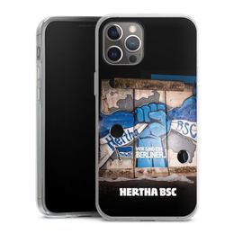 DeinDesign iPhone 12 Pro Max Handy Silikon H&uuml;lle Case transparent Handyh&uuml;lle Hertha Bsc Wall Official Licensed Product Silikon Case