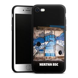 DeinDesign iPhone SE (2020) Handy Premium Silikon H&uuml;lle Handyh&uuml;lle schwarz Case Wall Hertha Bsc Official Licensed Product Silikon Premium Case