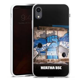 DeinDesign iPhone Xr Handy Silikon H&uuml;lle Case wei&szlig; Handyh&uuml;lle Hertha Bsc Wall Official Licensed Product Silikon Case