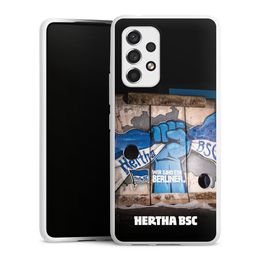 DeinDesign Galaxy A53 5G Handy Silikon H&uuml;lle Case wei&szlig; Handyh&uuml;lle Wall Hertha Bsc Official Licensed Product Silikon Case