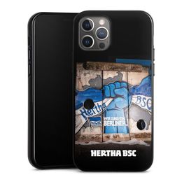 DeinDesign iPhone 12 Pro Handy Silikon H&uuml;lle Case schwarz Handyh&uuml;lle Hertha Bsc Wall Official Licensed Product