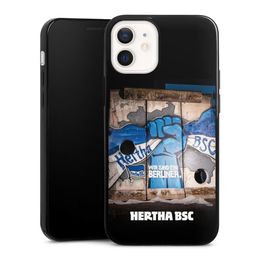 DeinDesign iPhone 12 mini Handy Slim Case extra d&uuml;nn Silikon Handyh&uuml;lle schwarz H&uuml;lle Hertha Bsc Wall Official Licensed Product Silikon Slim Case