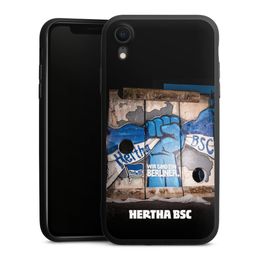DeinDesign iPhone Xr Handy Premium Silikon H&uuml;lle Handyh&uuml;lle schwarz Case Hertha Bsc Wall Official Licensed Product Silikon Premium Case