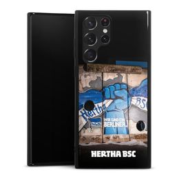 DeinDesign Galaxy S22 Ultra Handy Silikon H&uuml;lle Case schwarz Handyh&uuml;lle Hertha Bsc Wall Official Licensed Product