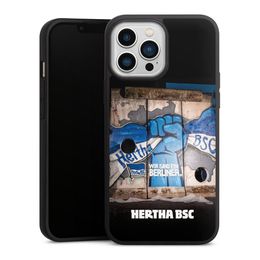 DeinDesign iPhone 13 Pro Max Handy Premium Silikon H&uuml;lle Handyh&uuml;lle schwarz Case Hertha Bsc Wall Official Licensed Product Silikon Premium Case