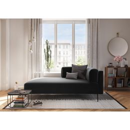 Recamiere Home Affaire "Bihult", schwarz, B:210cm H:89cm T:104cm, Samtoptik (100% Polyester);Struktur fein (100% Polyester);Samtcord (92% Polyester, 8% Polyamid), Sofas, Recamiere, Armlehne links oder rechts bestellbar