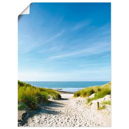 Poster Artland "Strand mit Sanddünen und Weg zur See", beige (farbe bild(er): naturfarben), B:30cm H:40cm, Bilder, als Alubild, Outdoorbild, Leinwandbild, Poster, Wandaufkleber