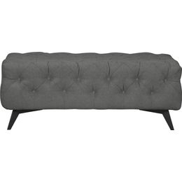 Polsterhocker Home Affaire "Amaury", grau, B:120cm H:45cm T:80cm, Struktur (100% Polyester);Samtoptik (100% Polyester), Hocker, Polsterhocker, Chesterfield-Optik, Breite 120cm, Fu&szlig;farbe w&auml;hlbar