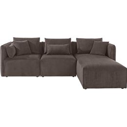 Ecksofa OTTO HOME "N&ouml;re L-Form", braun, B:262cm H:74cm T:172cm, 92% Polyester, 8% Polyamid, Sofas, Ecksofa, 3 Teile, in vielen Bezugsqualit&auml;ten und Farben. Modulteile s. "N&ouml;re"
