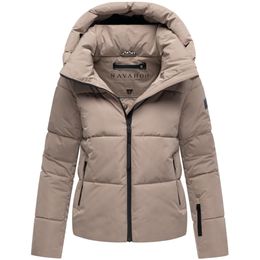 Steppjacke Navahoo "Frostherz XIV", Damen, Gr. XL (42), beige (taupe), Obermaterial: 100% Polyester, Innenfutter: 100% Polyester, Wattierung: 100% Polyester, Ärmelfutter: 100% Polyester, gerade hüftbedeckend, hoch geschlossener Ausschnitt, Ärmel ohne Ärmelschlitz normaler Saum, Jacken, Kurze gesteppte Damen Winterjacke mit abnehmbarer Kapuze