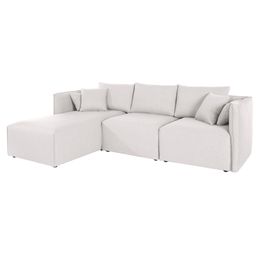 Ecksofa OTTO HOME "N&ouml;re L-Form", beige (creme), B:262cm H:74cm T:172cm, Struktur fein (100% Polyester), Sofas, Ecksofa, 3 Teile, in vielen Bezugsqualit&auml;ten und Farben. Modulteile s. "N&ouml;re"