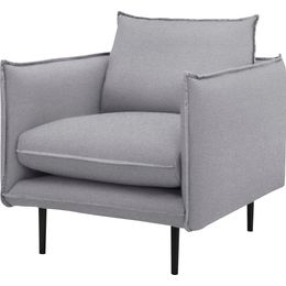 Sessel Home Affaire "Somba", grau, B:90cm H:88cm T:103cm, Struktur fein (100% Polyester);Filzoptik (100% Polester), Sessel, mit dickem Keder und eleganter Optik