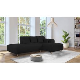 Ecksofa Home Affaire "Svennis L-Form", grau (anthrazit), B:254cm H:83cm T:165cm, Struktur (100% Polyester);Filzoptik (100% Polyester), Sofas, Ecksofa, incl. Zierkissen, in 2 Bezugsvarianten
