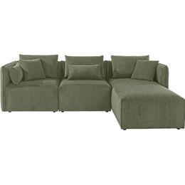 Ecksofa OTTO HOME "N&ouml;re L-Form", gr&uuml;n (dunkelgr&uuml;n), B:262cm H:74cm T:172cm, 92% Polyester, 8% Polyamid, Sofas, Ecksofa, 3 Teile, in vielen Bezugsqualit&auml;ten und Farben. Modulteile s. "N&ouml;re"