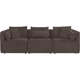 3-Sitzer OTTO HOME "N&ouml;re", braun, B:262cm H:86cm T:90cm, 92% Polyester, 8% Polyamid, Sofas, 3 Teile, in vielen Bezugsqualit&auml;ten und Farben s. auch "N&ouml;re"