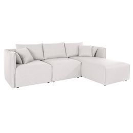 Ecksofa OTTO HOME "N&ouml;re L-Form", beige (creme), B:262cm H:74cm T:172cm, Struktur fein (100% Polyester), Sofas, Ecksofa, 3 Teile, in vielen Bezugsqualit&auml;ten und Farben. Modulteile s. "N&ouml;re"