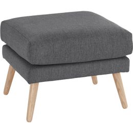Hocker OTTO HOME "Bille", grau (anthrazit), B:58cm H:45cm T:58cm, Struktur (100% Polyester);Struktur fein (100% Polyester);Samtoptik (100% Polyester);Luxus-Microfaser weich (100% Polyester), Hocker, Sitzhocker, mit Eiche-Beinen, Design by Morten Georgsen