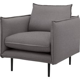 Sessel Home Affaire "Somba", grau (hellgrau), B:90cm H:88cm T:103cm, Struktur fein (100% Polyester);Filzoptik (100% Polester), Sessel, mit dickem Keder und eleganter Optik