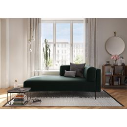 Recamiere Home Affaire "Bihult", gr&uuml;n, B:210cm H:89cm T:104cm, Samtoptik (100% Polyester);Struktur fein (100% Polyester);Samtcord (92% Polyester, 8% Polyamid), Sofas, Recamiere, Armlehne links oder rechts bestellbar