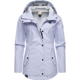 Regenjacke Ragwear "YM-Marge", Damen, Gr. XXL (44), blau (himmelblau), Obermaterial: 100% Polyester; Innenfutter: 100% Polyester, tailliert Po-bedeckend, Ärmel ohne Ärmelschlitz normaler Saum, Jacken, stylische Übergangsjacke mit großer Kapuze