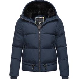 Steppjacke Ragwear "Briony", Damen, Gr. L (40), blau (navy), Obermaterial: 100% Polyester, Innenfutter: 100% Polyester, Wattierung: 100% Polyester, normal hüftbedeckend, hoch geschlossener Ausschnitt, Ärmel ohne Ärmelschlitz Rippstrickbündchen, Jacken, Wasserdichte Damen Winterjacke mit Kapuze