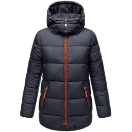Winterjacke Navahoo "Wattewölkchen", Damen, Gr. M (38), blau (navy), Obermaterial: 100% Polyester (recycelt), Futter: 100% Polyester (recycelt), Ärmelfutter: 100% Polyester (recycelt), Wattierung: 100% Polyester, Basic, gerade Po-bedeckend, verstellbar elastischer Bund mit Reißverschluss, Jacken, Modische Damen Steppjacke mit kontrastfarbenen Details