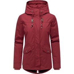 Winterjacke Ragwear "Parkker Warm YOUMODO", Damen, Gr. S (36), weinrot, Obermaterial: 65% Polyester, 35% Baumwolle; Innenfutter: 100% Polyester; Wattierung: 100% Polyester, figurumspielend Po-bedeckend, hoch geschlossener Ausschnitt, eng Rippstrickbündchen verstellbar, Jacken, Winter Parka mit kuscheligem Teddy-Innenfutter