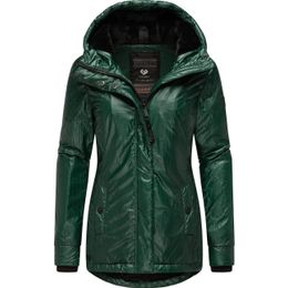 Winterjacke Ragwear "Monadde Bling", Damen, Gr. S (36), grün, Obermaterial: 100% Nylon, Innenfutter: 100% Polyester, Wattierung: 100% Polyester, figurbetont Po-bedeckend, hoch geschlossener Ausschnitt, verstellbar Rippstrickbündchen mit Druckknopf, Jacken, Glänzende warme Jacke mit Kapuze