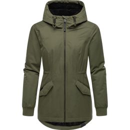 Winterjacke Ragwear "Dowey Warm Rain", Damen, Gr. L (40), grün (olivgrün), Obermaterial: 100% Polyester, Innenfutter: 100% Polyester, Wattierung: 100% Polyester, Basic, figurumspielend Po-bedeckend, hoch geschlossener Ausschnitt, eng Rippbündchen, Jacken, Wasserdichte Damen Jacke für den Winter