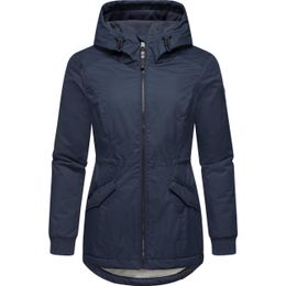 Winterjacke Ragwear "Dowey Warm", Damen, Gr. 4XL (48), blau (navy), Obermaterial: 100% Polyester, Innenfutter: 100% Polyester, Wattierung: 100% Polyester, Basic, figurumspielend Po-bedeckend, hoch geschlossener Ausschnitt, eng Rippbündchen, Jacken, Wasserdichte weiche Damen Jacke für den Winter, Topseller