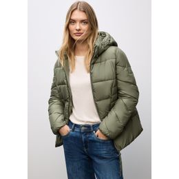 Steppjacke Street One, Damen, Gr. 40, lichen grün, Steppware, Obermaterial: 100% Polyester. Futter: 100% Polyester. Wattierung: 100% Polyester (REPREVE), unifarben, regular fit normal, Jacken, mit Kapuze