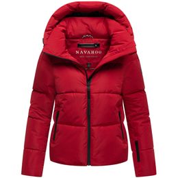 Steppjacke Navahoo "Frostherz XIV", Damen, Gr. L (40), rot, Obermaterial: 100% Polyester, Innenfutter: 100% Polyester, Wattierung: 100% Polyester, Ärmelfutter: 100% Polyester, gerade hüftbedeckend, hoch geschlossener Ausschnitt, Ärmel ohne Ärmelschlitz normaler Saum, Jacken, Kurze gesteppte Damen Winterjacke mit abnehmbarer Kapuze