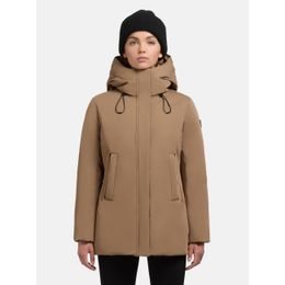 Winterjacke Khujo "Palla-YM", Damen, Gr. L (40), braun (nougat), Material: 55% Baumwolle, 45% Polyester, Futter: 100% Nylon, Wattierung: 100% Polyester, tailliert Po-bedeckend, hoch geschlossener Ausschnitt, Ärmel ohne Ärmelschlitz Rippstrickbündchen, Jacken, Damen Wintermantel mit verstellbarer Kapuze