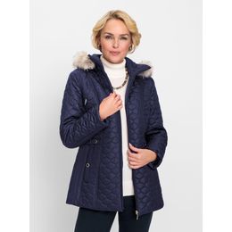 Steppjacke CLASSIC, Damen, Gr. 38, blau (marine), 100% Polyester, Fellimitat:63% Polyacryl, 24% Polyester, 13% Modal, Wattierung:100% Polyester, unifarben, Jacken