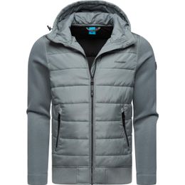 Steppjacke Ragwear "Hallmar Hood", Herren, Gr. 4XL (60), grau, Obermaterial: 100% Polyester, Obermaterial Ärmel: 100% Polyester, Innenfutter: 100% Polyester, Wattierung: 100% Polyester, gerade hüftbedeckend, hoch geschlossener Ausschnitt, Ärmel ohne Ärmelschlitz Rippbündchen, Jacken, Coole Herren Übergangsjacke mit weichen Ärmeln und Kapuze