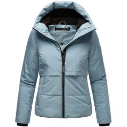 Steppjacke Navahoo "Liebesküken XIV", Damen, Gr. S (36), blau (rauchblau), Obermaterial: 100% Polyester (recycelt), Innenfutter: 100% Polyester, Ärmelfutter: 100% Polyester (recycelt), Wattierung: 100% Polyester (recycelt), tailliert hüftlang, hoch geschlossener Ausschnitt, Ärmel ohne Ärmelschlitz Rippstrickbündchen, Jacken, modische Damen Winterjacke mit Fleece-Innenfutter
