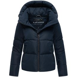 Steppjacke Navahoo "Frostherz XIV", Damen, Gr. L (40), blau (navy), Obermaterial: 100% Polyester, Innenfutter: 100% Polyester, Wattierung: 100% Polyester, Ärmelfutter: 100% Polyester, gerade hüftbedeckend, hoch geschlossener Ausschnitt, Ärmel ohne Ärmelschlitz normaler Saum, Jacken, Kurze gesteppte Damen Winterjacke mit abnehmbarer Kapuze