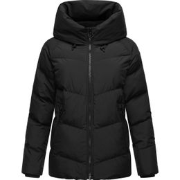 Steppjacke Ragwear "Cessi", Damen, Gr. L (40), schwarz, Obermaterial: 100% Polyester, Innenfutter: 100% Polyester, Wattierung: 100% Polyester, Basic, gerade hüftbedeckend, hoch geschlossener Ausschnitt, Ärmel ohne Ärmelschlitz Rippstrickbündchen, Jacken, Wasserdichte Damen Winterjacke mit großer Kapuze